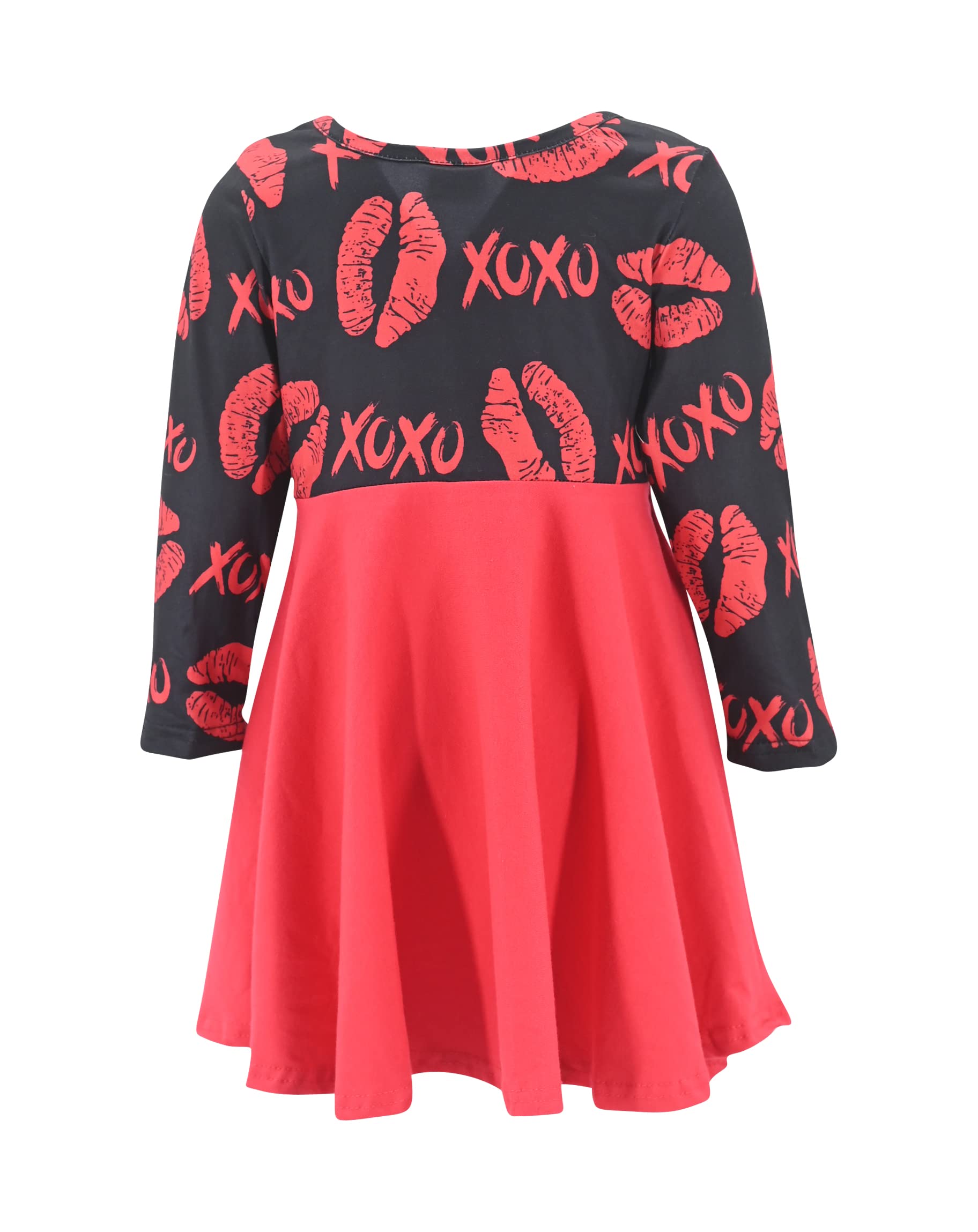Unique Baby Girls Valentines Day Kisses Lips Tutu Dress (4Y, Red)