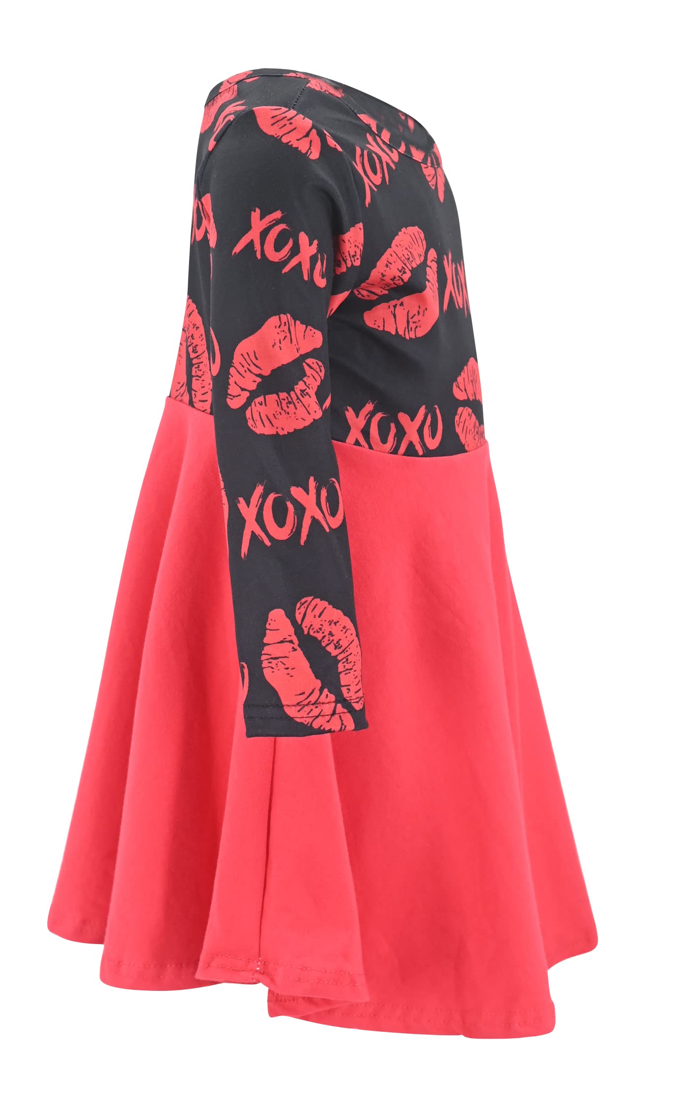 Unique Baby Girls Valentines Day Kisses Lips Tutu Dress (4Y, Red)
