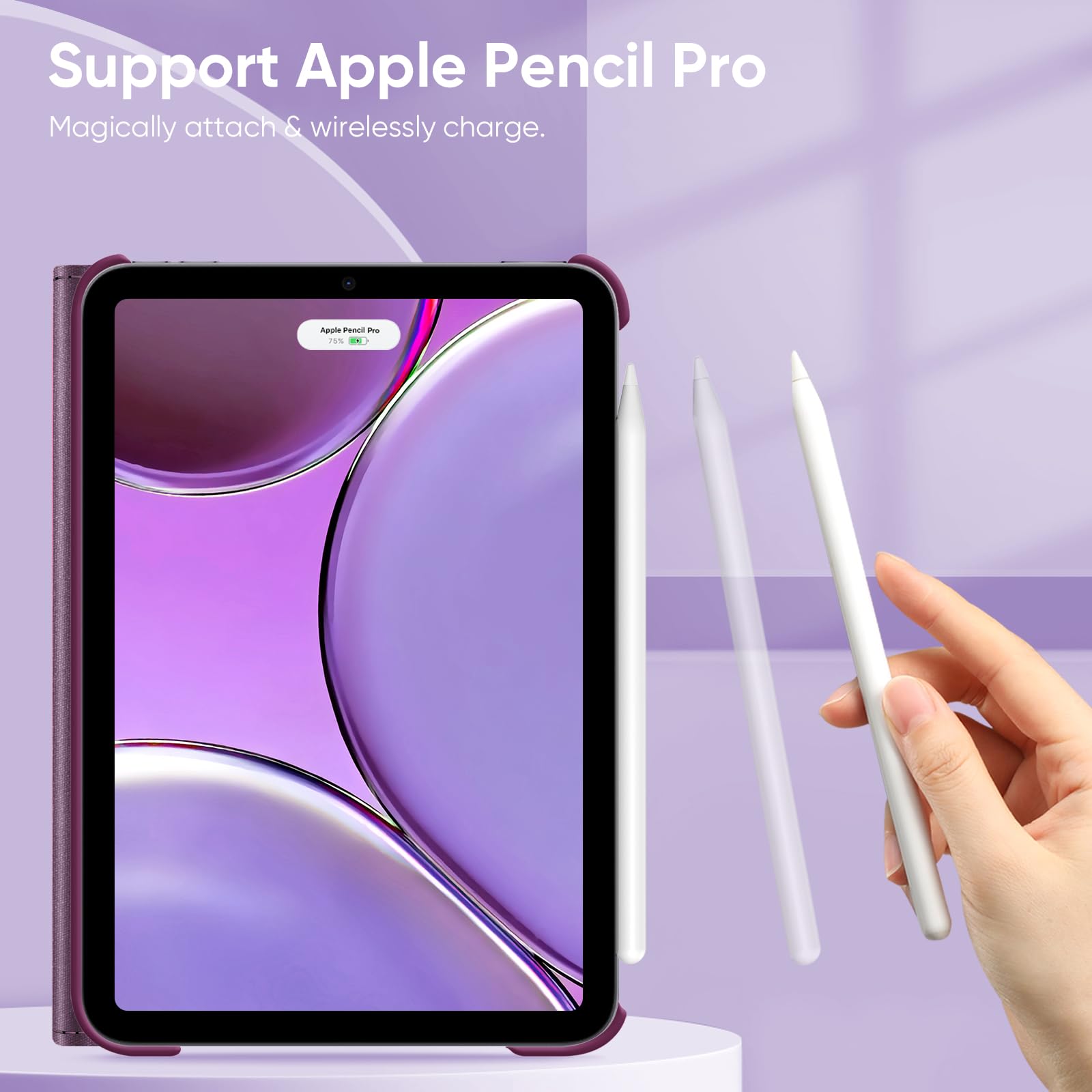 Fintie Rotating Case for iPad Mini 7 (A17 Pro, 7th Generation) 2024 / iPad Mini 6 (6th Gen) 8.3 Inch - 360 Degree Swiveling Stand Protective Back Cover, Auto Wake/Sleep, Purple