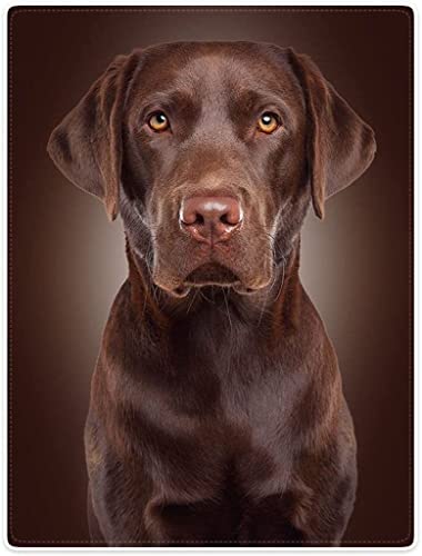 HommomH Chocolate Lab Blanket, Brown Labrador Dog Print, Soft Fluffy Fleece Throw, 50"x60"