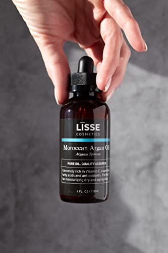 Lisse 100% Pure Moroccan Argan Oil Cosmetic/Therapeutic Grade– Batch Tested and Verified – Premium Quality you can Trust (4 oz)