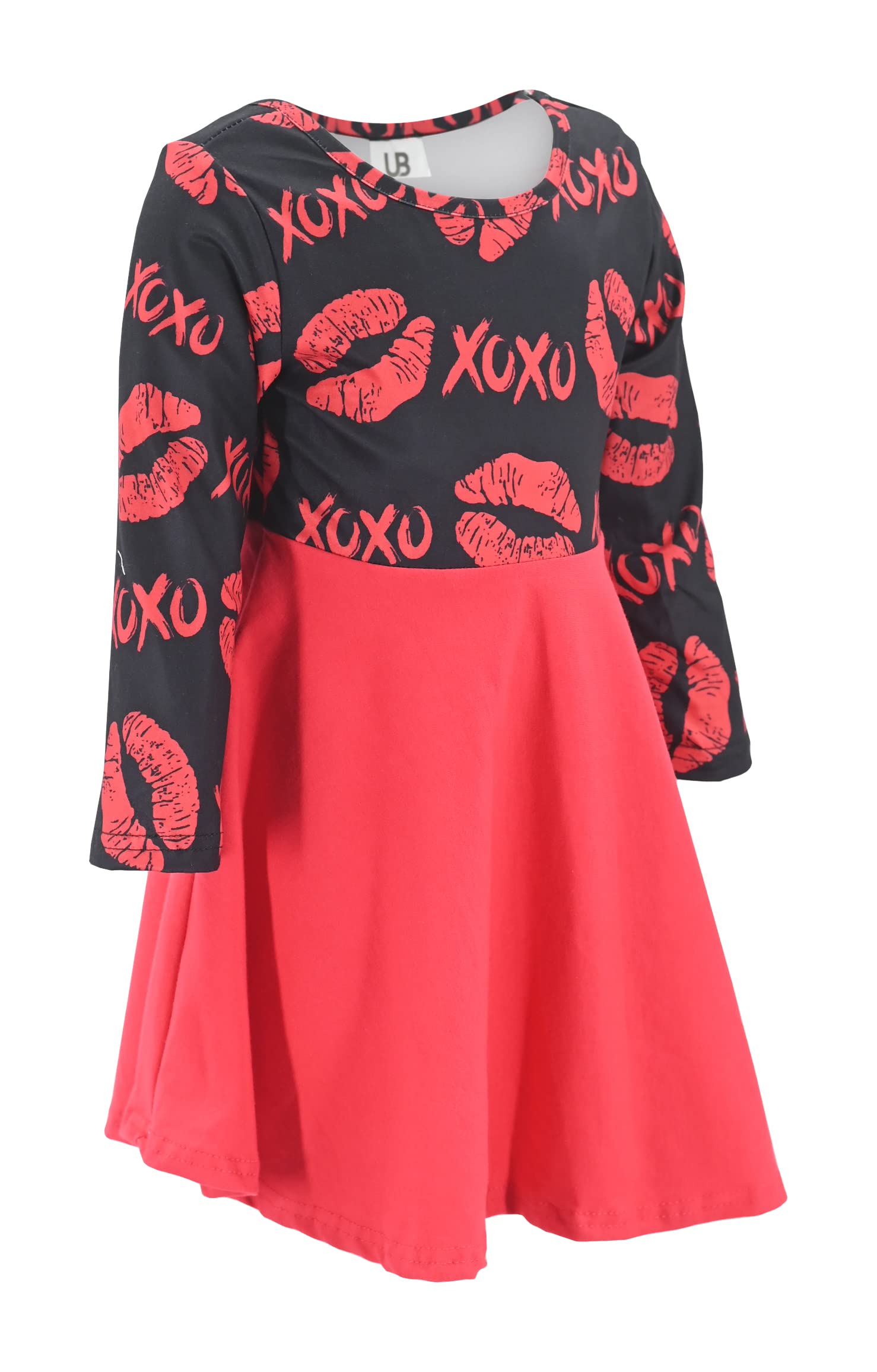 Unique Baby Girls Valentines Day Kisses Lips Tutu Dress (4Y, Red)
