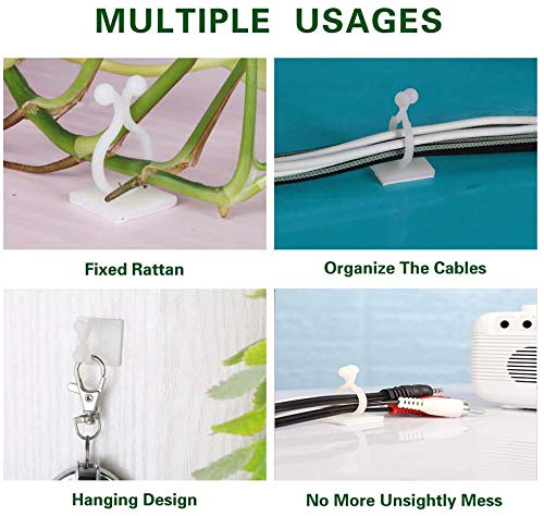 MDSOYOL Plant Climbing Wall Fixture Clips, (100pcs) Plant Fixer Self-Adhesive Hooks for Invisible Wall Vines Plant Fixation Plant Vine Traction Garden Vegetable Plant Binding (B-100 Pcs)