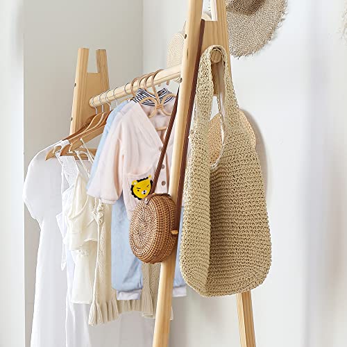 Orangepals Rattan Baby Hangers - Bamboo Clothes Hangers - Rattan Décor - Wooden Baby Hanger - Boho Nursery Décor - Set of 4