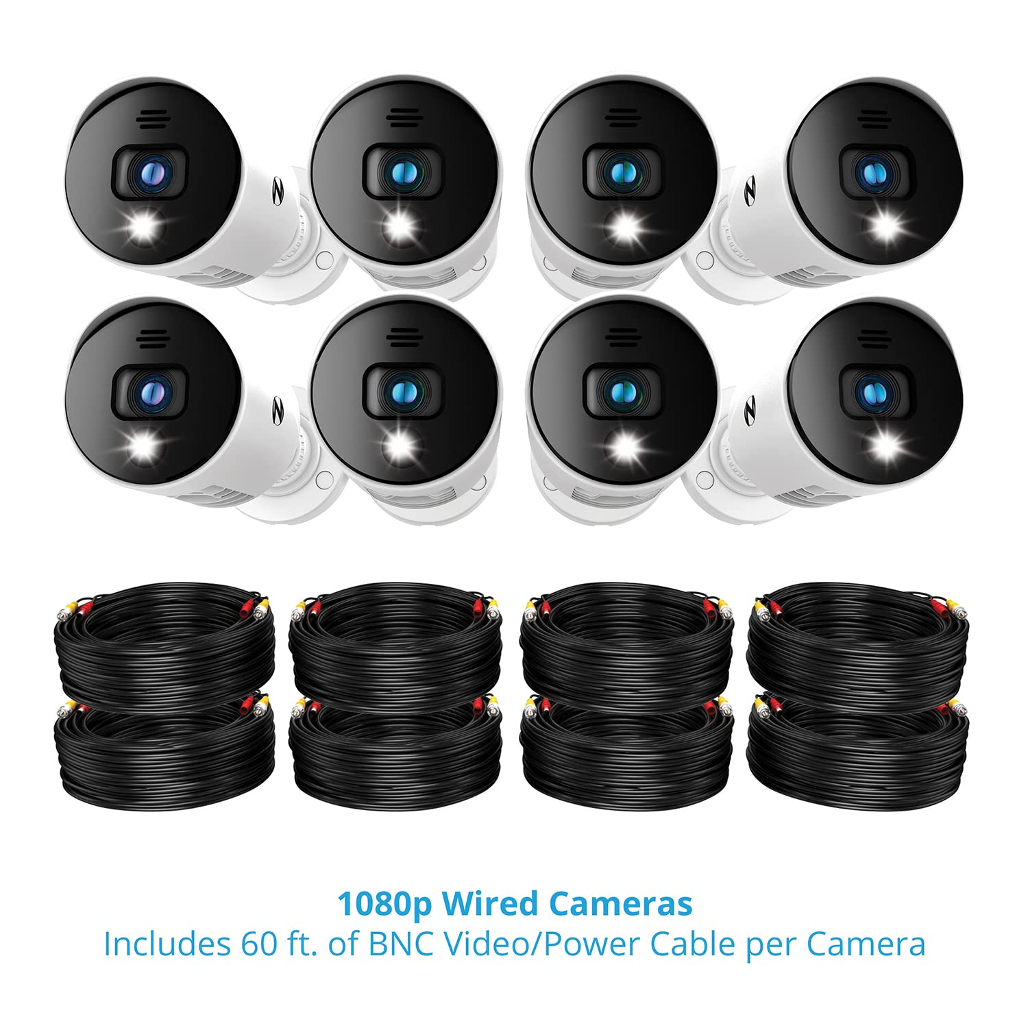 Night Owl 8 Channel Bluetooth Video Home Security Camera System with (8) Wired 1080p HD Indoor/Outdoor Spotlight Cameras with Audio and 1TB Hard Drive