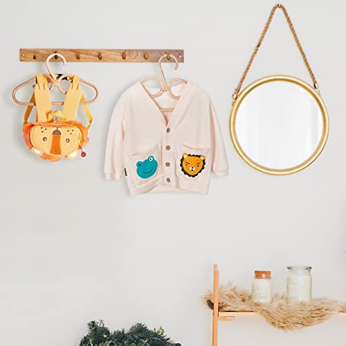 Orangepals Rattan Baby Hangers - Bamboo Clothes Hangers - Rattan Décor - Wooden Baby Hanger - Boho Nursery Décor - Set of 4