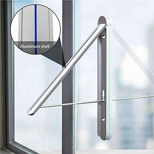 Ithywat Clothes Drying Rack,Wall Mounted Clothes Hanging Rack,Retractable Folding Hanger,Laundry Room Organization,Drying Racks for Laundry,Bathroom,Garage,Indoor&Outdoor Aluminum1pcs