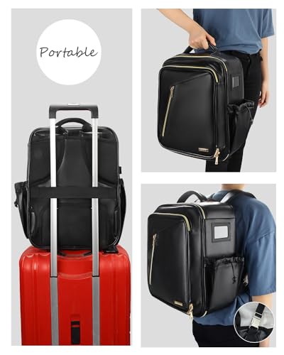 Relavel Makeup Backpack, Professional Makeup Bag for Backpack, Extra Large Travel Train Case, Cosmetic Organizer for Women, Makeup Artist Travel Case with Adjustable High Dividers(Black)