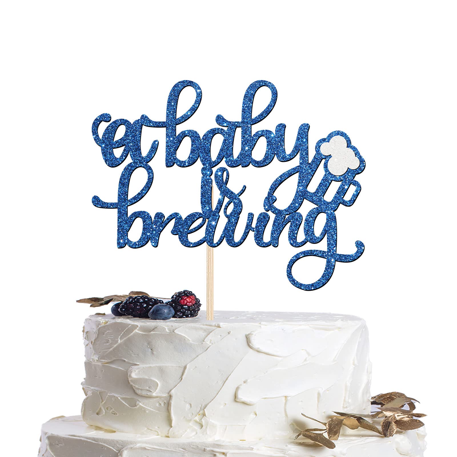 A Baby is Brewing Baby Shower Cake Topper, Boy or Girl First Birthday Cake Pick, Welcome Baby Sign, Kids 1st Birthday/Pregnancy Party Decor