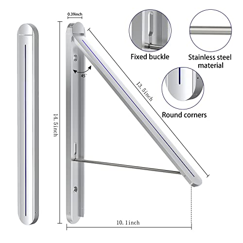 Ithywat Clothes Drying Rack,Wall Mounted Clothes Hanging Rack,Retractable Folding Hanger,Laundry Room Organization,Drying Racks for Laundry,Bathroom,Garage,Indoor&Outdoor Aluminum1pcs