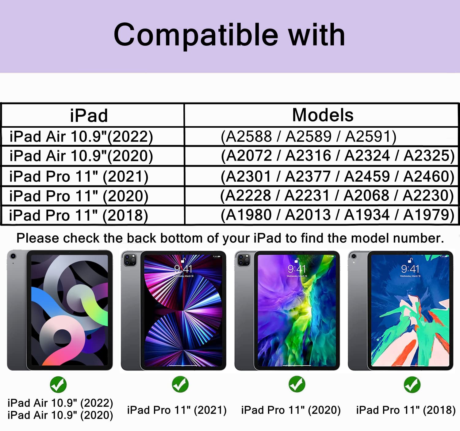 Kids Case for 10.9-inch iPad Air 5th/4th Generation (2022/2020)/iPad Pro 11-inch (2020/2018) with Built-in Screen Protector, 360° Rotating Stand, Hand Strap & Three Layer Cover (Purple + Hot Pink)