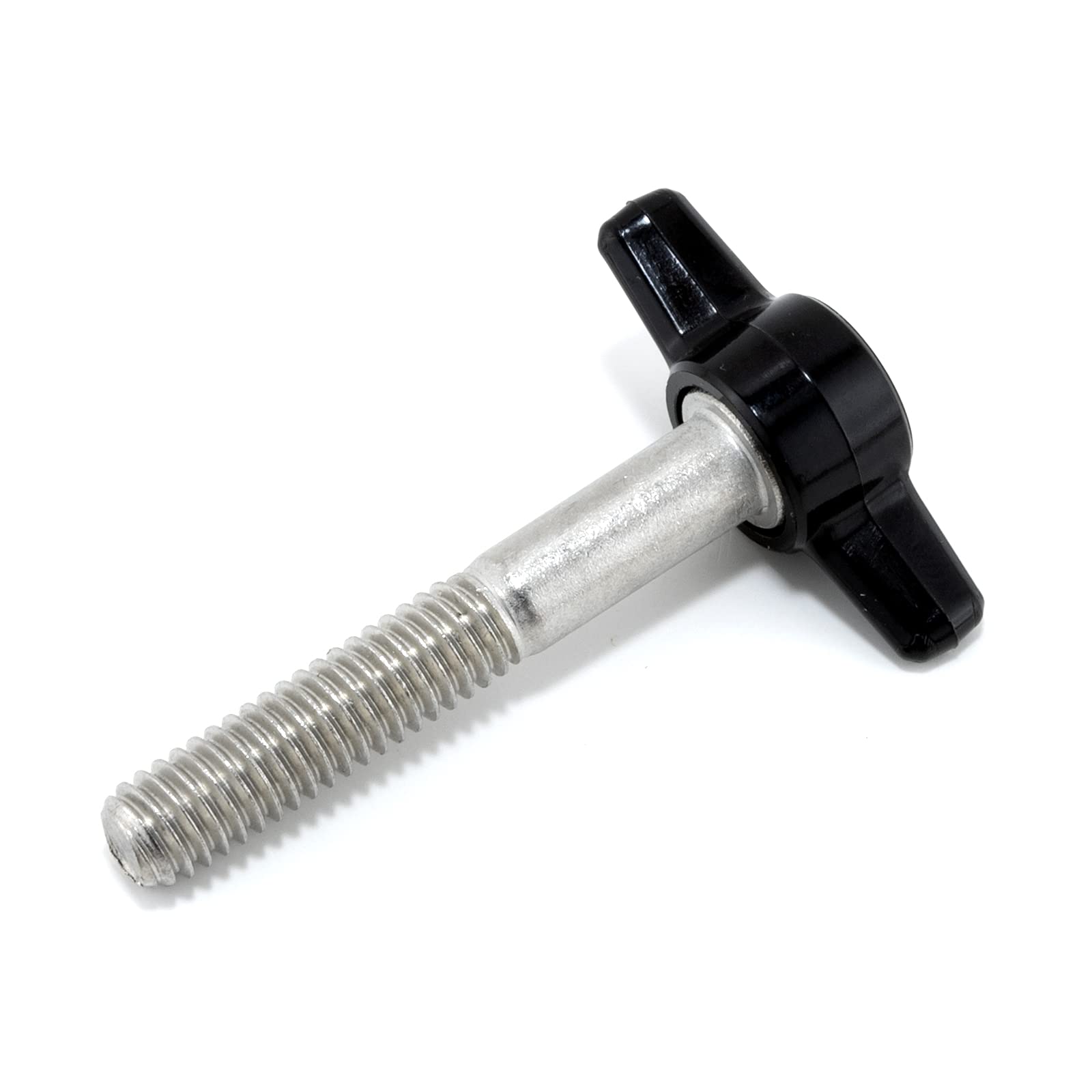 5/16"-18 x 2 Thumb Screw Stainless Steel - Black Tee Wing Plastic Knob - Standard/Coarse Thread Thumbscrew - Length: 2.000" - Proudly Built in USA - Package of (2)