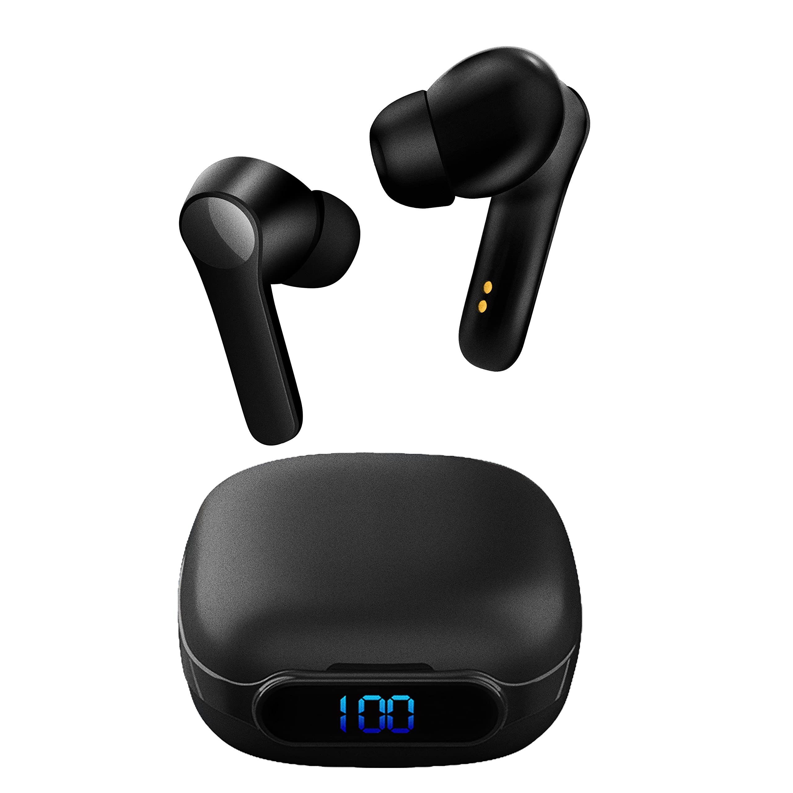 flymory Wireless Earbuds Active Noise Cancelling, Extra Deep Bass Earphones, Bluetooth 5.0 Headphones, IPX5 Waterproof, Touch Control Stereo Big Bass Cordless Headsets(Mini-Black)