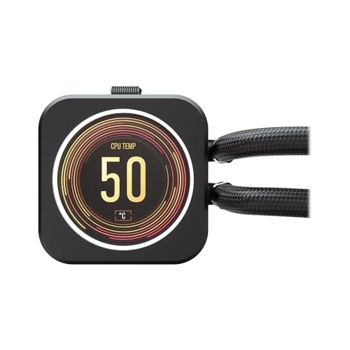 CORSAIR iCUE H150i ELITE LCD Display Liquid CPU Cooler-Custom IPS LCD Screen-48 Dynamic RGB LEDs-120mm Fans-360mm Radiator-COMMANDER CORE Smart Lighting Controller
