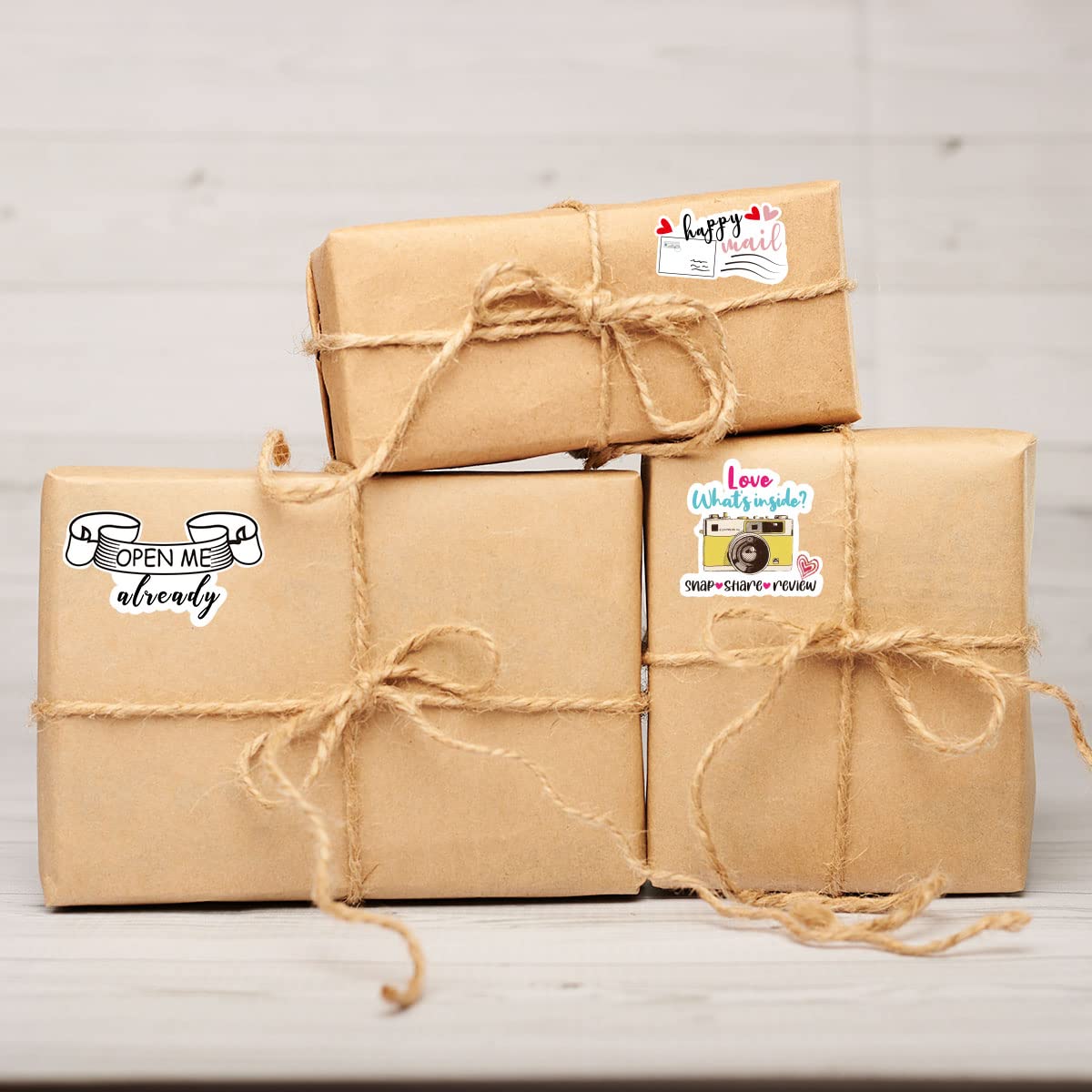 Open Me Already Stickers,Thank You Stickers,Handmade Stickers,Small Shop Stickers,Envelopes Stickers for Small Business, Online Retailers,Handmade Goods,500 Labels Per Roll-Black White