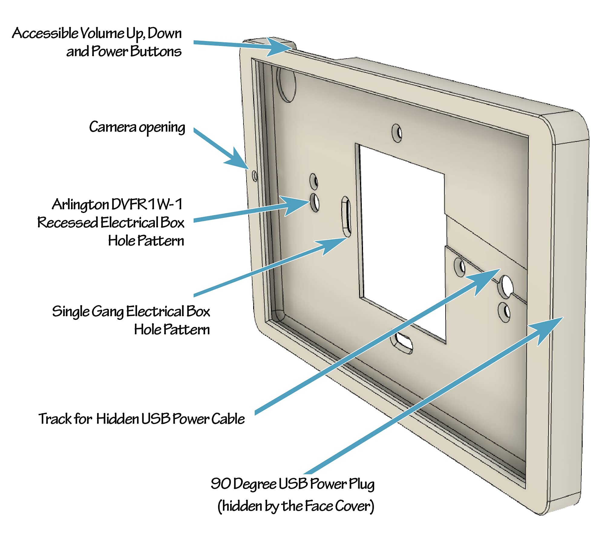 Smart Home Mount Wall Mount Kit for Samsung Galaxy Tab A7 Lite 8.7 Tablet (SM-T220 / 225) - Black