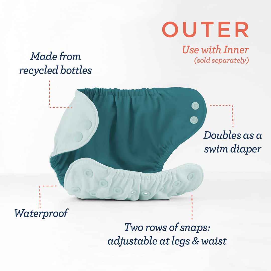 Esembly Waterproof Cloth Diaper Outer Cover (Monstera, Size 2) and Day Bag (Ink), Reusable and Washable Stylish Baby Essentials Set