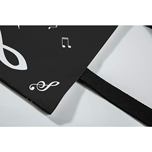 Moslion Music Note Canvas Bags Piano Keys Musical Keyboard Black White Tote Bags Laptop Bags Large Bulk Reusable for Women Men Work Study 15x16 Inch