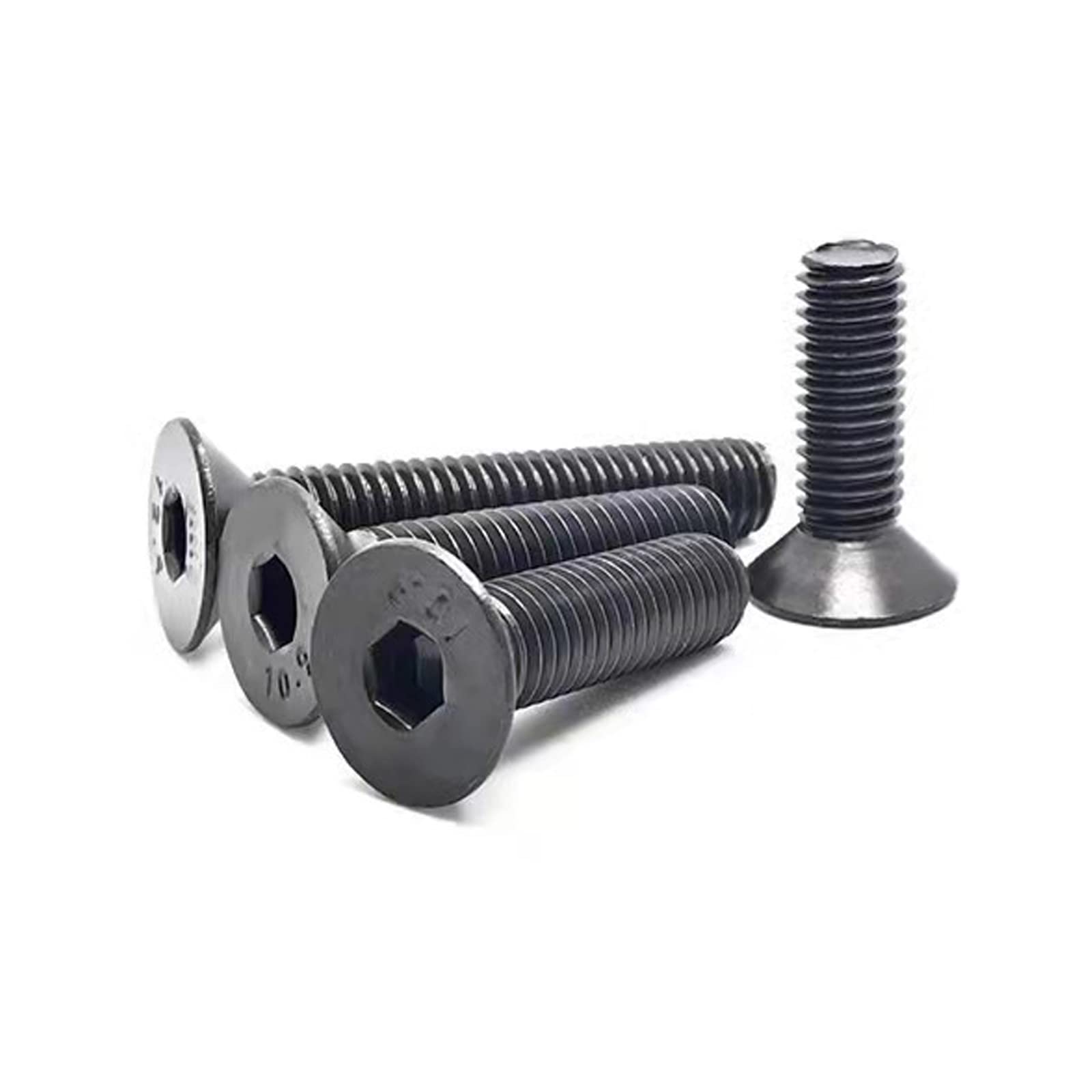 M4-0.7 x 8mm Flat Head Socket Cap Screws,Alloy Steel Grade 10.9, DIN 7991,Black Oxide, Allen Hex Drive,Hex Socket Drive, Fully Thread 100 Pcs