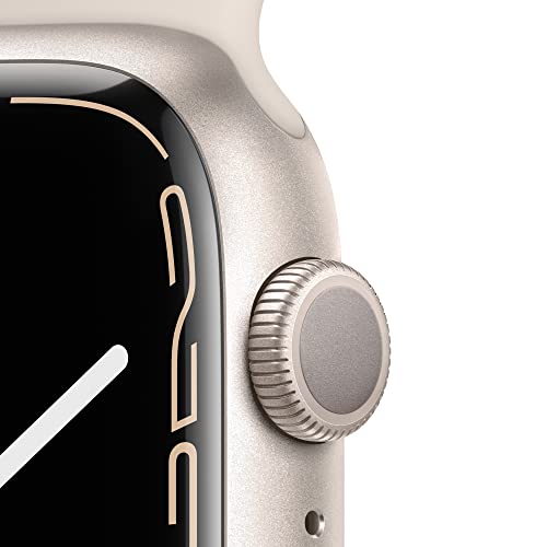 Apple Watch Series 7 [GPS 45mm] Smart Watch w/Starlight Aluminum Case with Starlight Sport Band. Fitness Tracker, Blood Oxygen & ECG Apps, Always-On Retina Display, Water Resistant