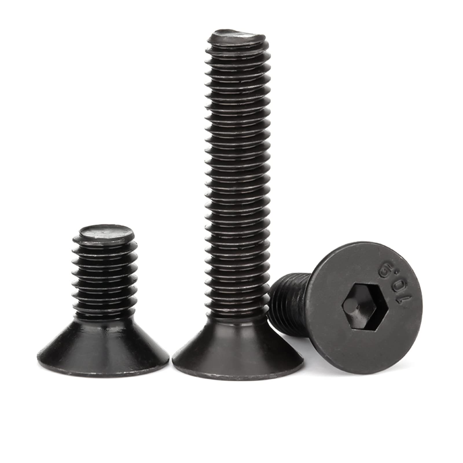M4-0.7 x 8mm Flat Head Socket Cap Screws,Alloy Steel Grade 10.9, DIN 7991,Black Oxide, Allen Hex Drive,Hex Socket Drive, Fully Thread 100 Pcs
