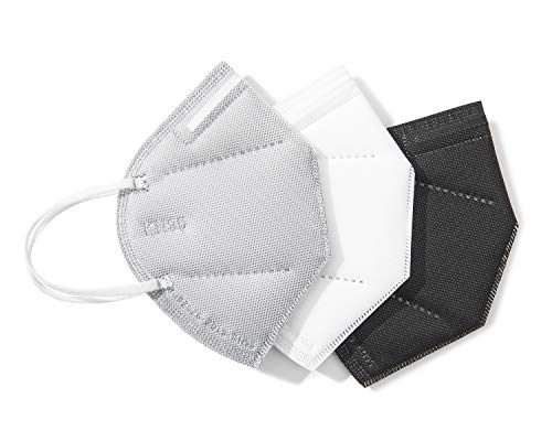 ApePal 5-Layer Disposable KN95 Face Masks Wide Elastic Ear Loops Safety Face Mask,Black,50PCS/pack