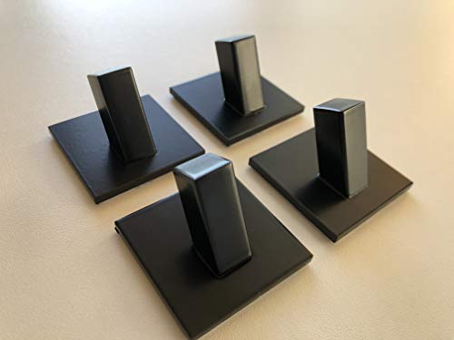 Generic Model Square,Towel Hooks Pack of 4 Towel Holder Wall Hooks Self-Adhesive Hooks Made of Stainless Steel No Drilling Rustproof Ideal for Bathroom Toilet Kitchen Office Matte Black