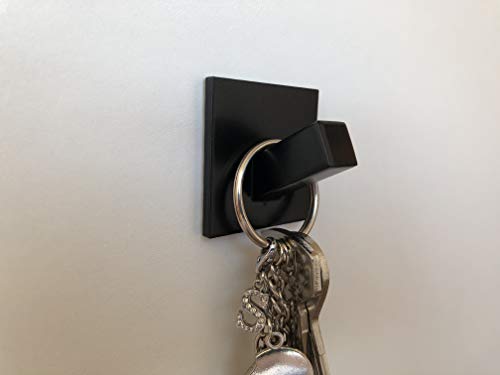 Generic Model Square,Towel Hooks Pack of 4 Towel Holder Wall Hooks Self-Adhesive Hooks Made of Stainless Steel No Drilling Rustproof Ideal for Bathroom Toilet Kitchen Office Matte Black