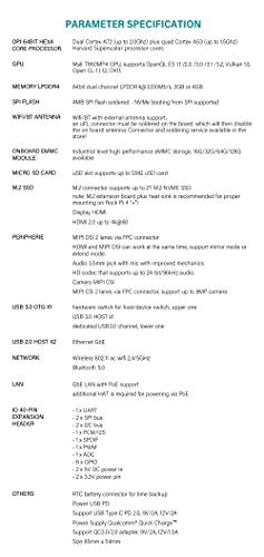 youyeetoo Rock PI 4 Model B SBC Basc RK3399 OP1 Onboard WLAN Bluetooth 5.0 (Rock Pi 4 Model B Plus 4GB LPDDR4 RAM onboard 64GB EMMC)