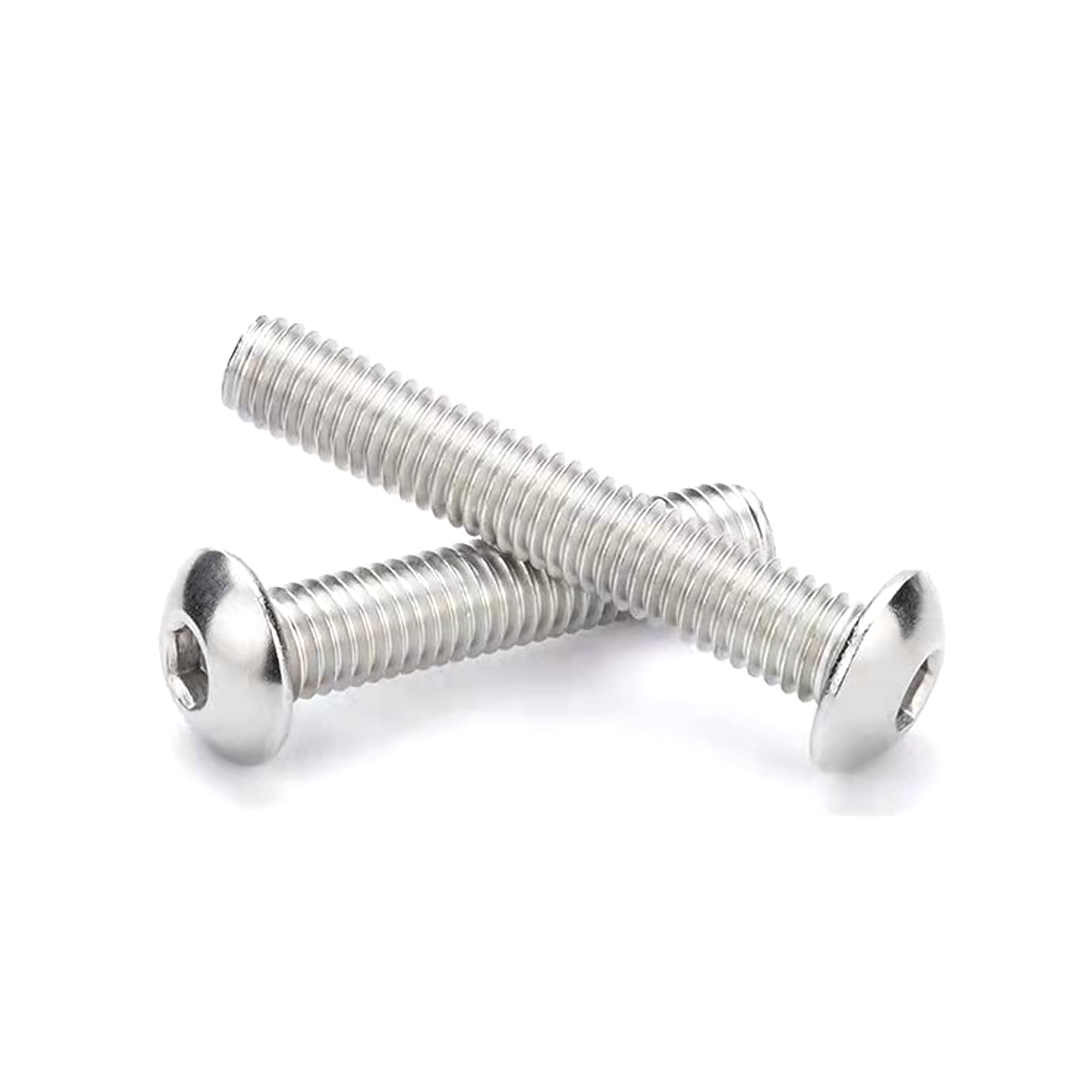 M8-1.25 x 50mm Button Head Socket Cap Screws, Stainless Steel 304, Full Thread, Allen Socket Drive, Heavy Duty Machine Hexagon Screw Drive 10 PCS