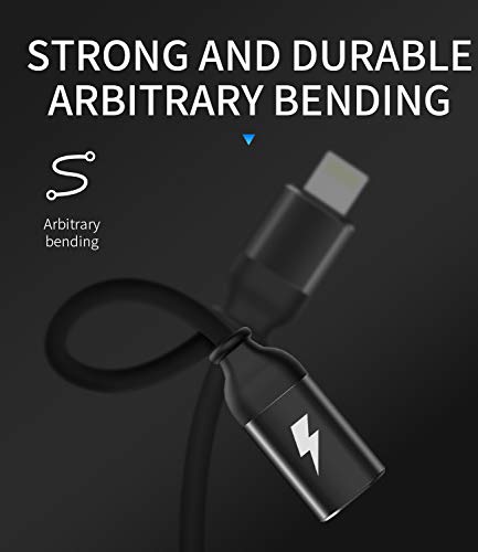 Headphone Adapter Splitter for Lightning to Audio Jack and Charger Extender Earphone Charging for iPhone 11 12Mini pro max xs xr x se2 7 8plus for ipad air Cable Converter for Apple MFI Certified