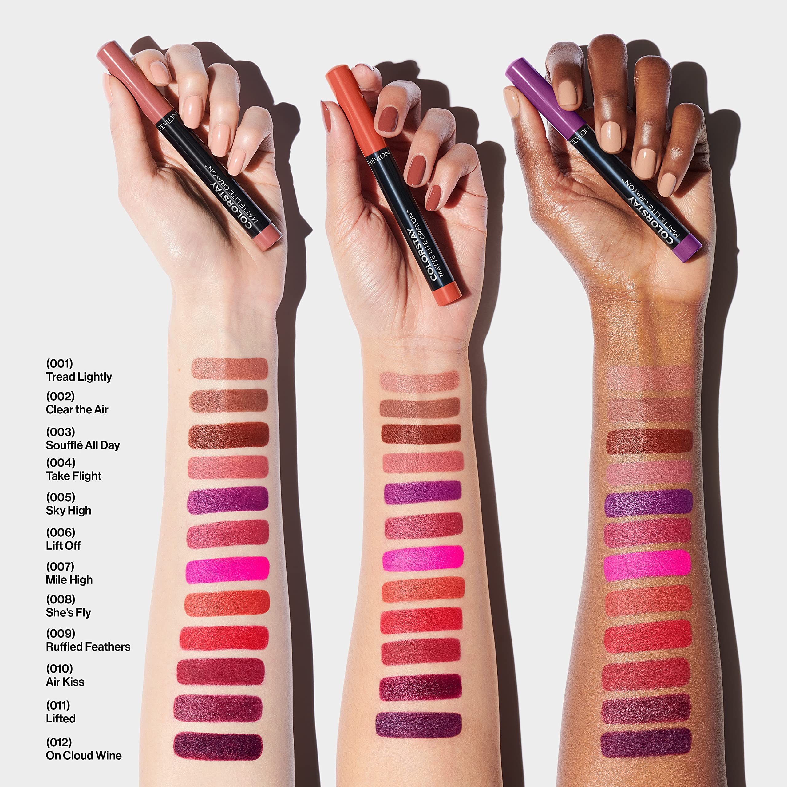 REVLON ColorStay Matte Lite Crayon Lipstick with Built-in Sharpener, Smudge-proof, Water-Resistant Non-Drying Lipcolor, 011 Lifted, 0.049 oz