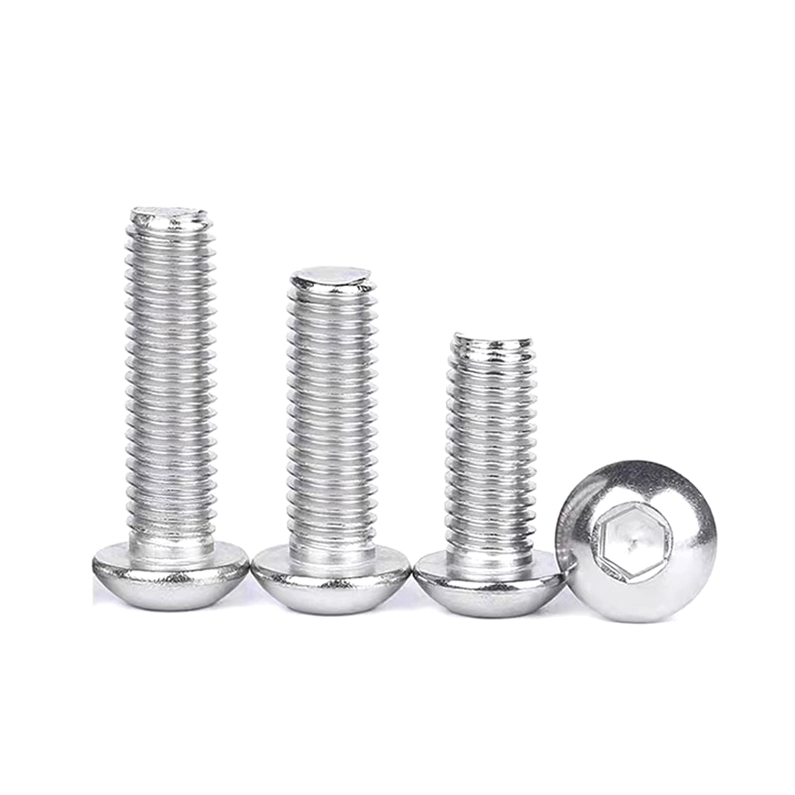 M8-1.25 x 50mm Button Head Socket Cap Screws, Stainless Steel 304, Full Thread, Allen Socket Drive, Heavy Duty Machine Hexagon Screw Drive 10 PCS