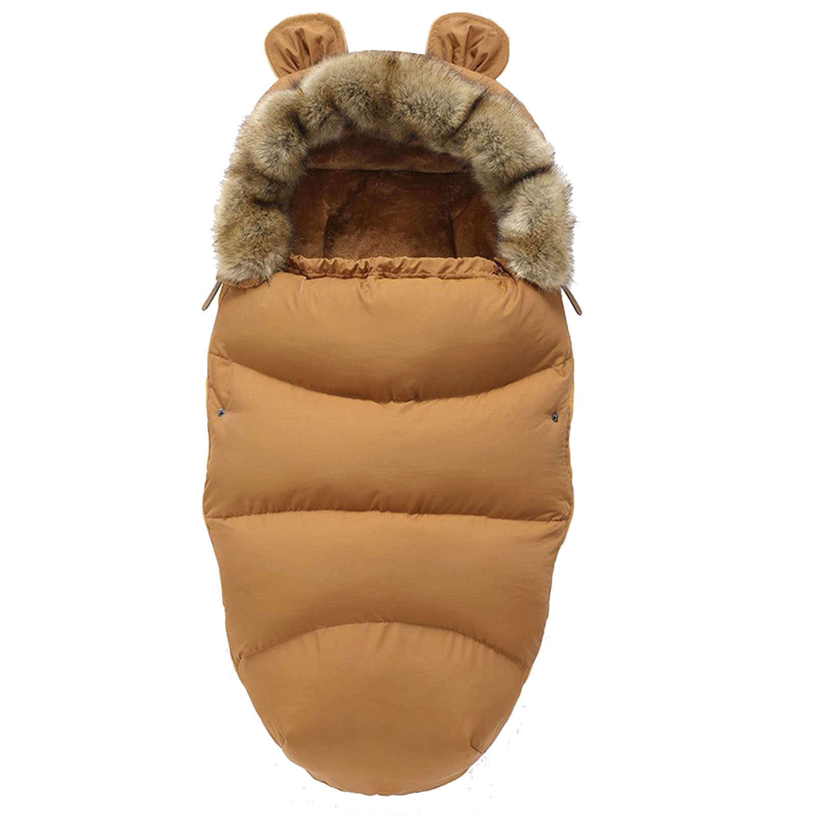 Baby Sleeping Bag Winter Keep Warm Stroller Bunting Bags for 0-3 Year-old Universal Footmuff Outdoor Thick Infant Blanket (Brown), Fysd-18-1129