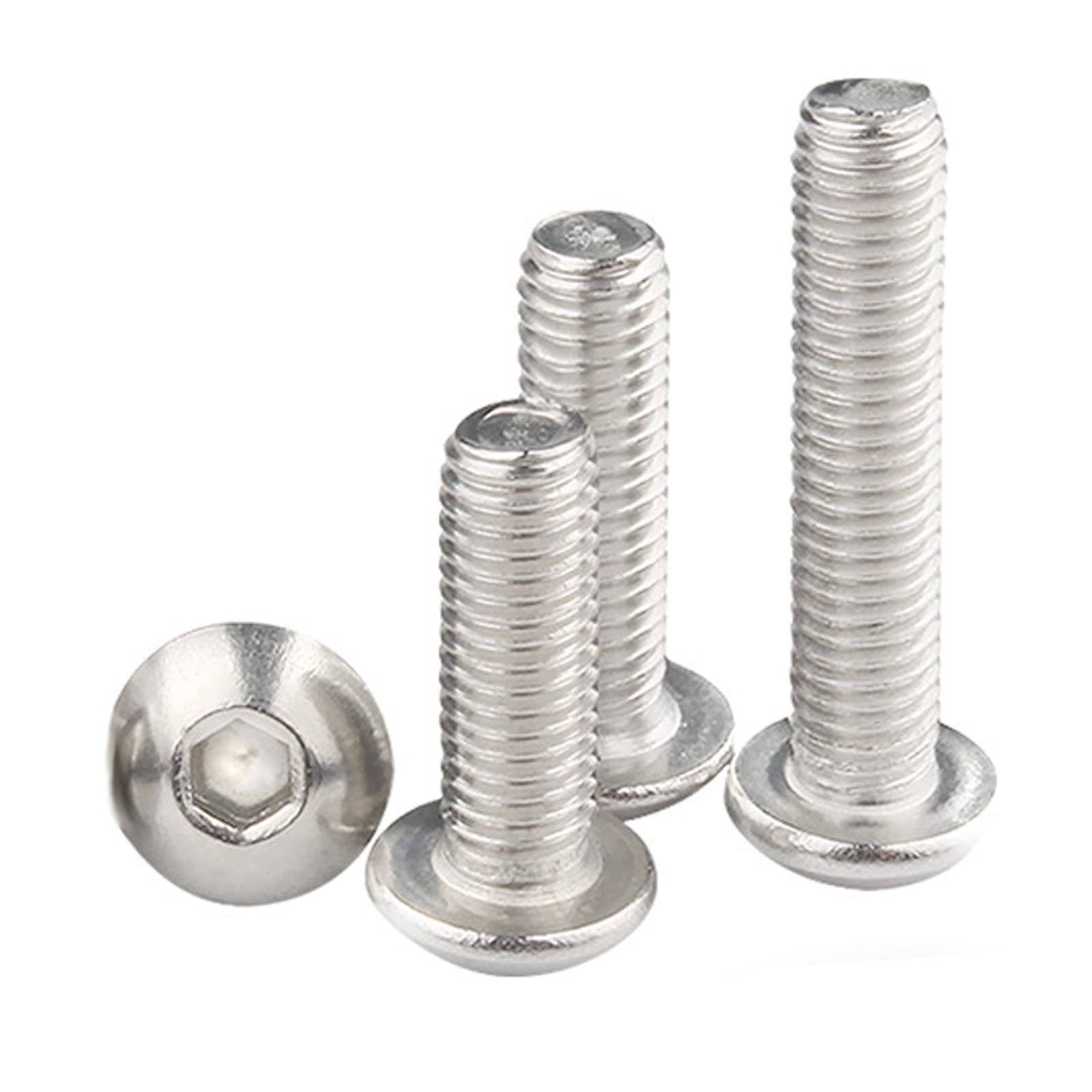 M8-1.25 x 50mm Button Head Socket Cap Screws, Stainless Steel 304, Full Thread, Allen Socket Drive, Heavy Duty Machine Hexagon Screw Drive 10 PCS