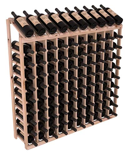 Wine Racks America® InstaCellar Display Top Wine Rack - Durable and Expandable Wine Storage System, Knotty Alder Unstained - Holds 100 Bottles