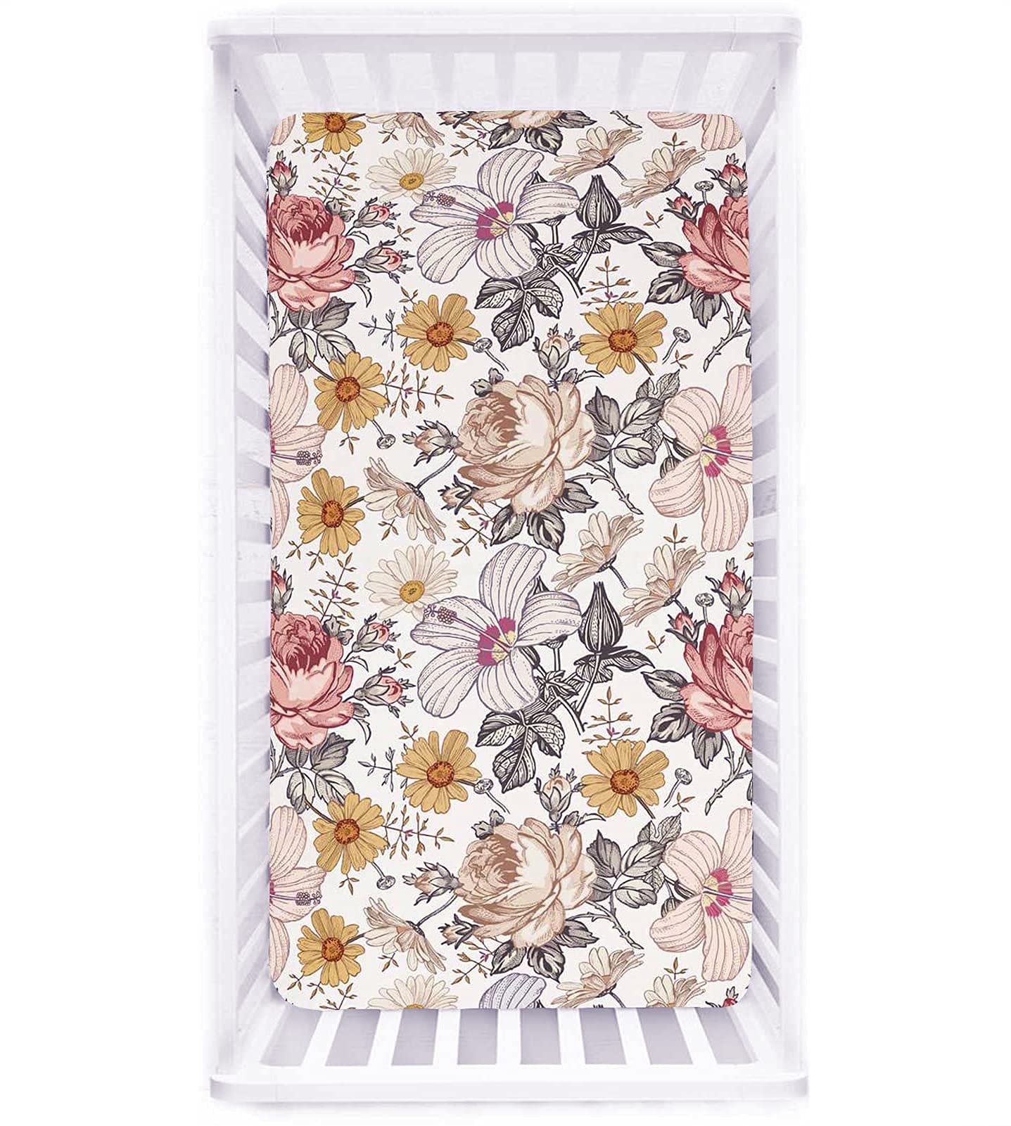 Floral Crib Sheet and Floral Bassinet Sheet