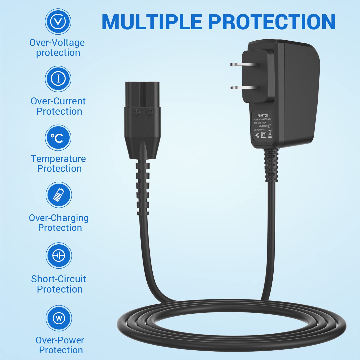 CGGXJP 5V 1A Replacement Charger for Manscaped Lawn Mower 3.0/2.0 Electric Groin Hair Trimmer AC Charger Power Supply Adapter Cord