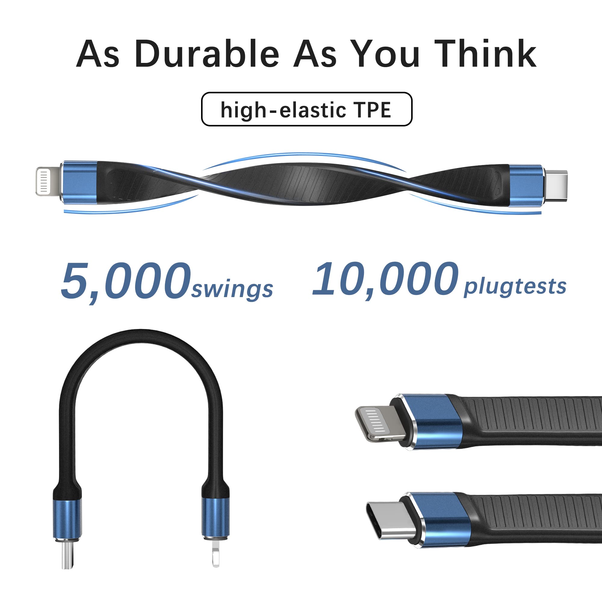 Aprilery Short USB C to Lightning Cable (0.46ft, MFi Certified), Fast Charging and Data Sync Type C to Lightning Cable for iPhone 13/13 pro/13 pro Max/12/12 mini/11/XS/XR/X/8/SE/AirPods/iPad