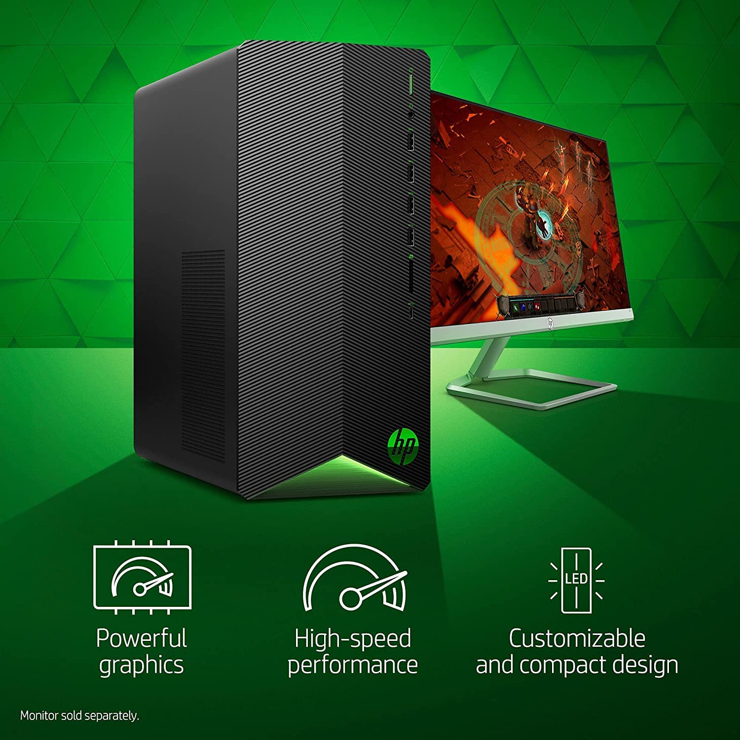 HP Newest Pavilion Premium Gaming Desktop PC: 6-Core AMD Gaming Processor Ryzen 5 5600G(Upto 4.4GHz), 32GB RAM, 1TB SSD+1TB HDD, 4GB AMD Radeon RX5500, WiFi, Bluetooth, HDMI, DP, USB-C, Win10, TF