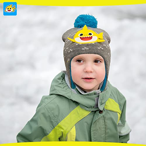 Nickelodeon Baby Shark Warm Winter Hat and Mitten Set, Grey Winter Designed - Age 2-4 Toddler