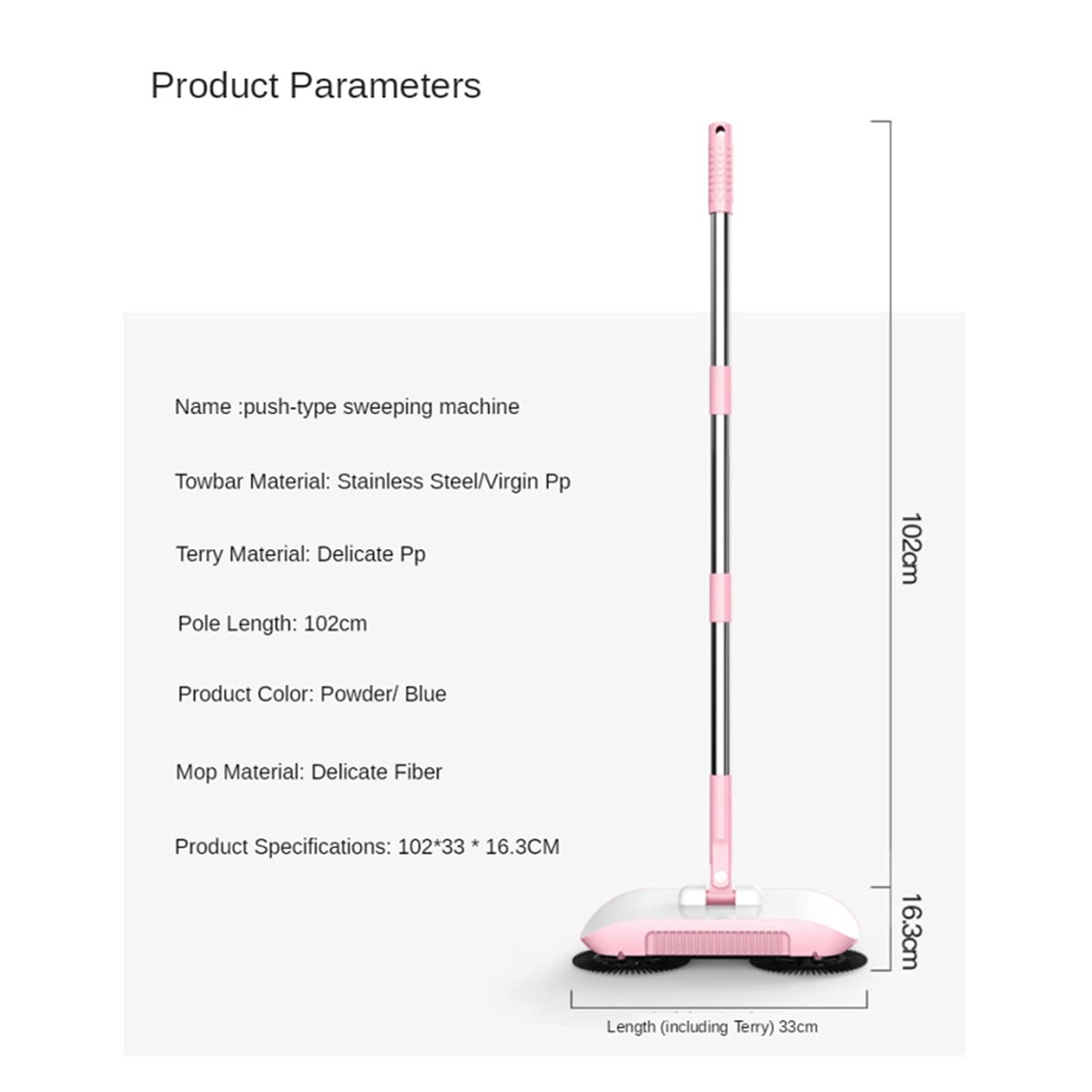 JUSTHENGGUANG Electric Brooms Smart Broom Robot Vacuum Cleaner Floor Home Kitchen Sweeper Mop Sweeping Machine Handle Household Mop For Cleaning Floors Cleaning utensils (Color : Pink within 6 pads)