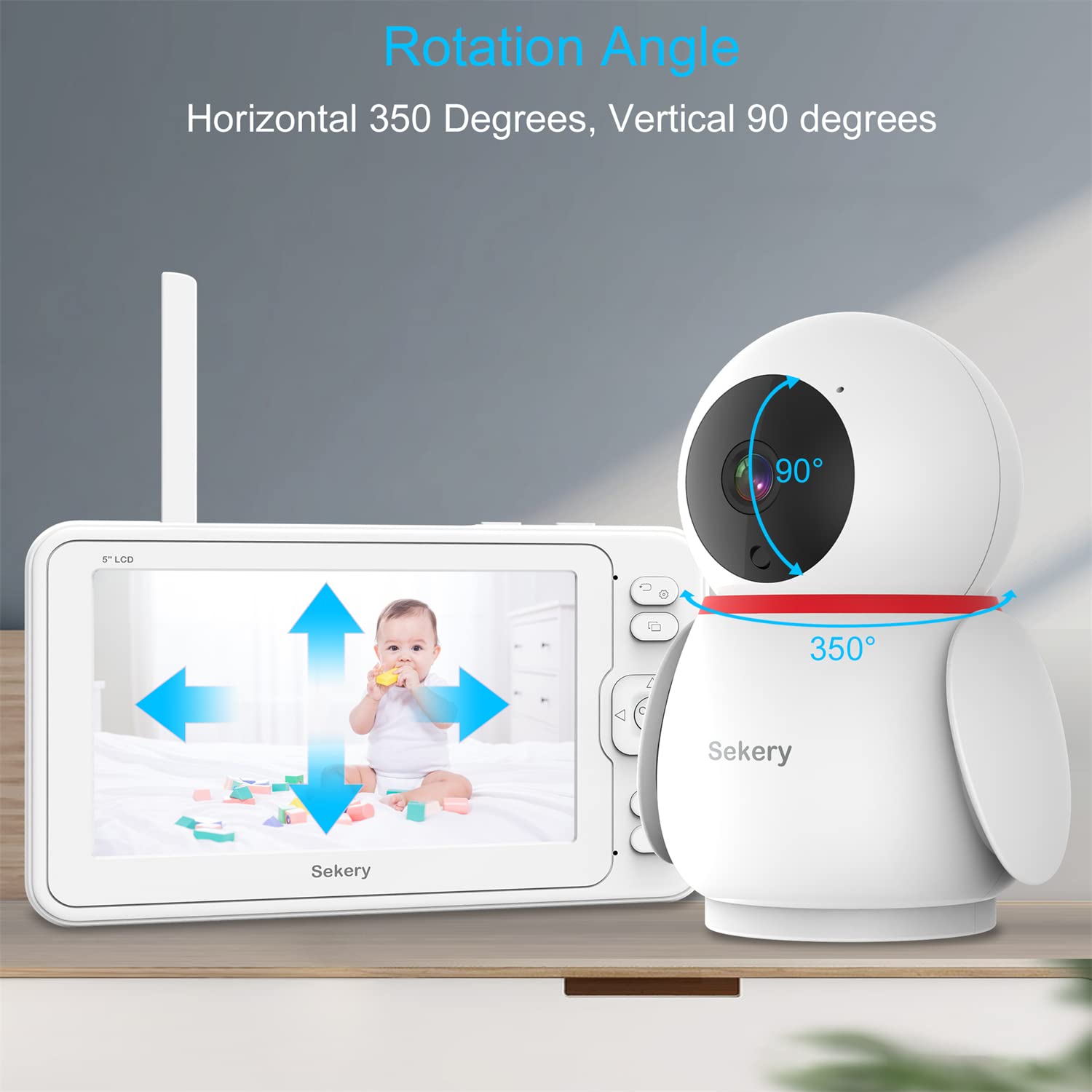 Sekery 5" 1080p Video Baby Monitor,Baby Registry Search