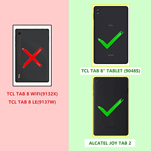 Mignova for Alcatel Joy Tab 2 8 inch 2020 Case Model 9032Z for Alcatel Joy Tab 2 Case for TCL Tab Model 9048S Tablet Case Built in Kickstand Shockproof Hard Back Protective Shell Case (Red)