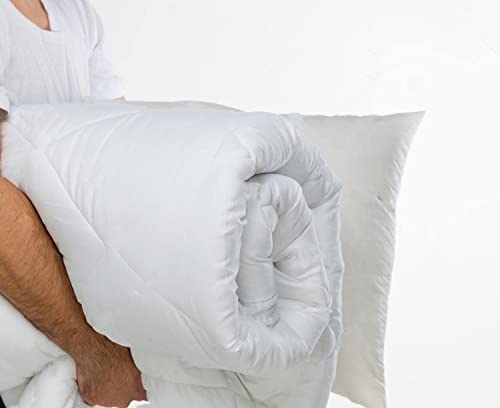 WHITEWRAP Down Alternative Comforter Queen | White | All Season Corner Duvet Tabs | Fluffy, Plush Microfiber Fill, Machine Washable, Duvet Insert | Stand Alone Comforter, Box Stitched