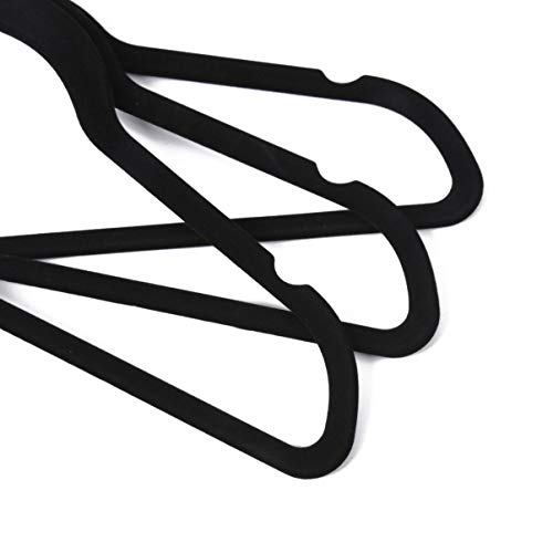 AREKUAEI Premium Black Velvet Hangers (Pack of 50) Heavyduty - Non Slip - Velvet Suit Hangers - Copper/Rose Gold Hooks,Space Saving Clothes Hangers