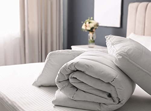 WHITEWRAP Down Alternative Comforter Queen | White | All Season Corner Duvet Tabs | Fluffy, Plush Microfiber Fill, Machine Washable, Duvet Insert | Stand Alone Comforter, Box Stitched