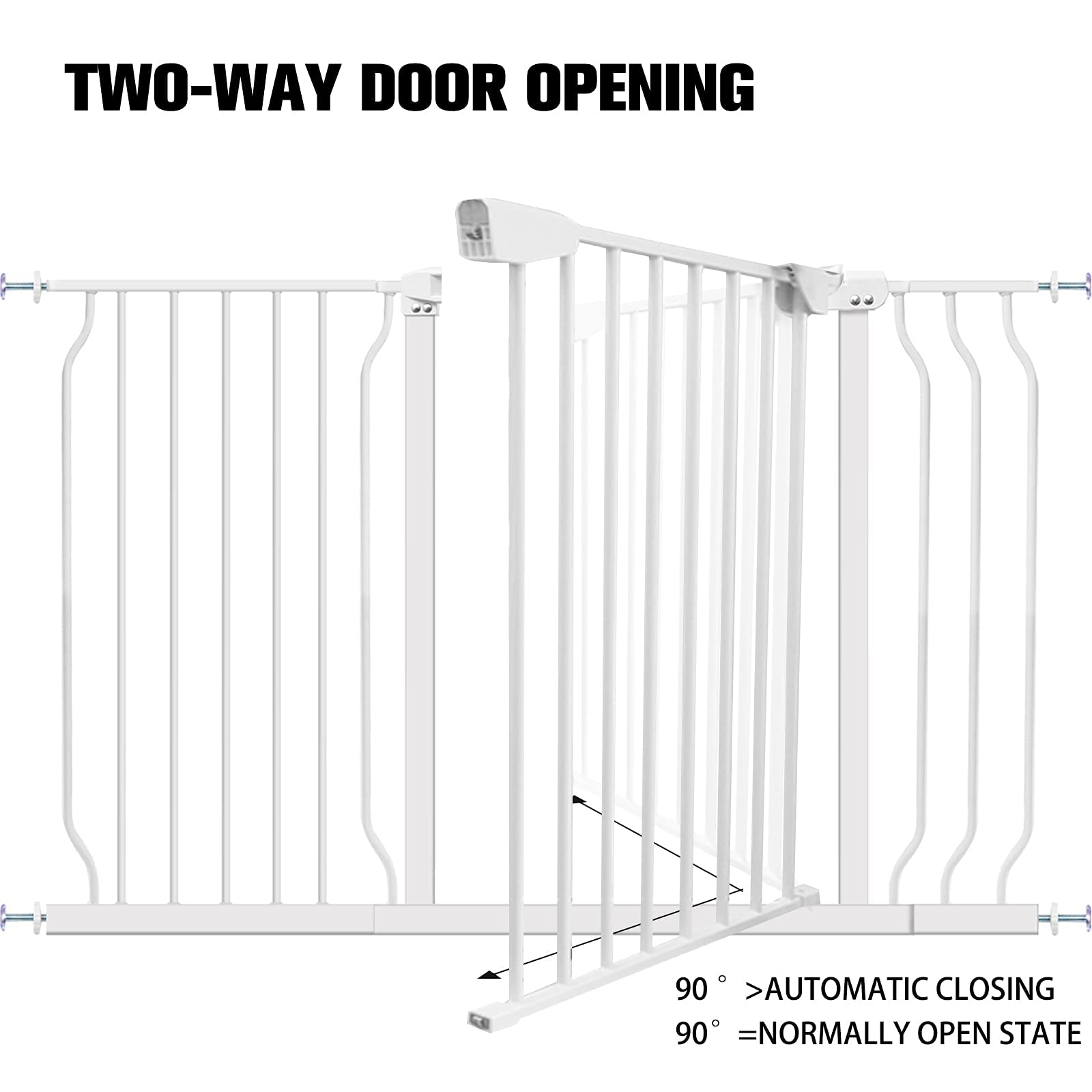 Easy Walk Baby Gate for Stairs & Doorways with Optional Extensions, Detachable Extra Wide Pet Gates with Automatic Closing, Safety Gate, Dog Playpen for Hallway