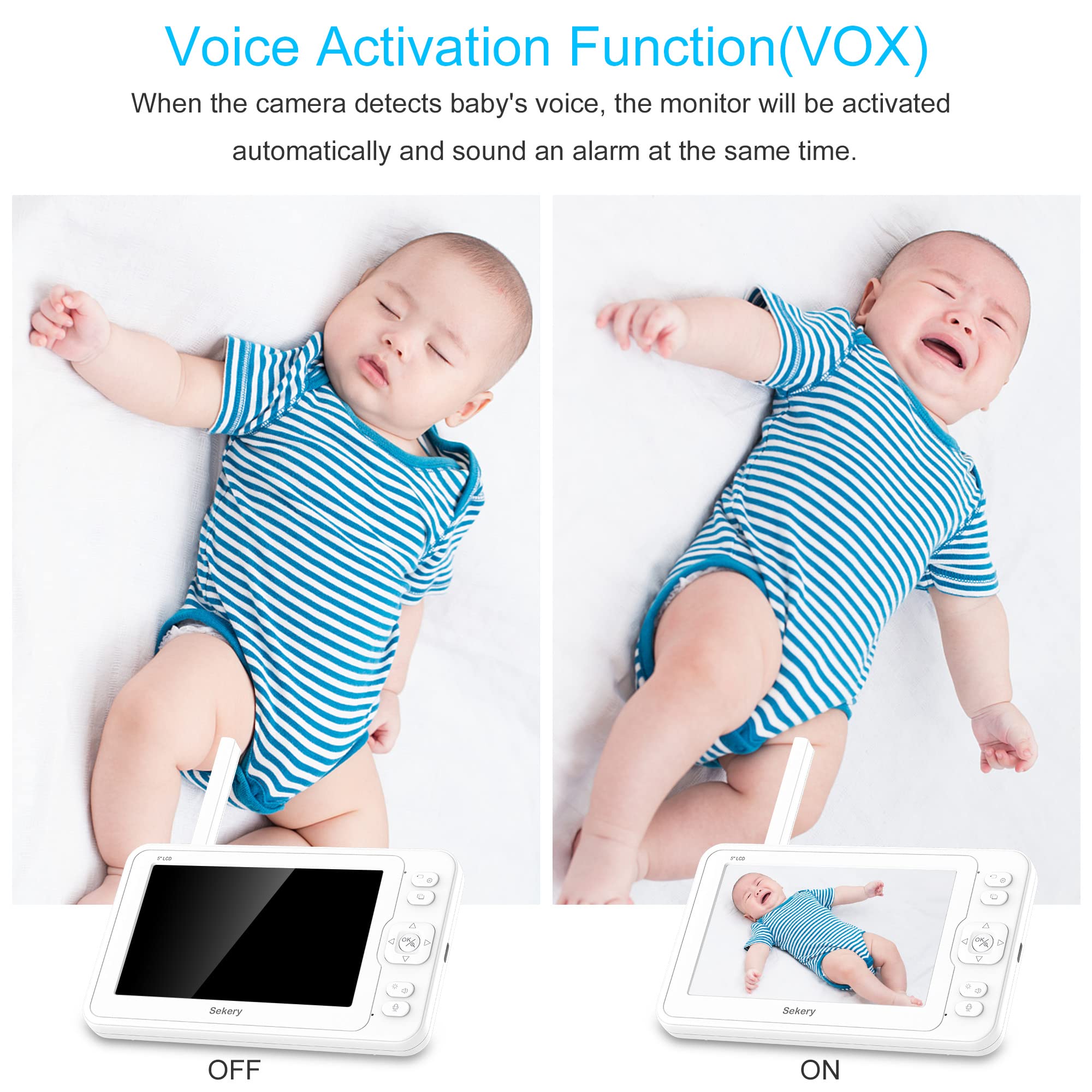 Sekery 5" 1080p Video Baby Monitor,Baby Registry Search