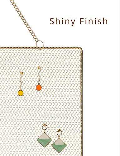 Heesch 2pack Earring Wall Holder Hanging Earring Organizer Wall Mounted Jewelry Organizer Stud Holder Diamond Grid with Hooks for Necklaces Bracelets (Small Grid)
